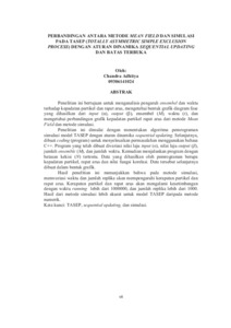 COMPARISON BETWEEN THE METHODS OF THE MEAN FIELD AND SIMULATION ON TASEP (TOTALLY ASYMMETRIC ...